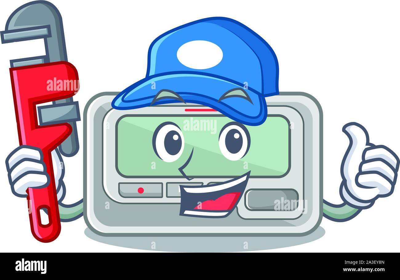 Plumber pager cartoon isolated with the character Stock Vector Image ...