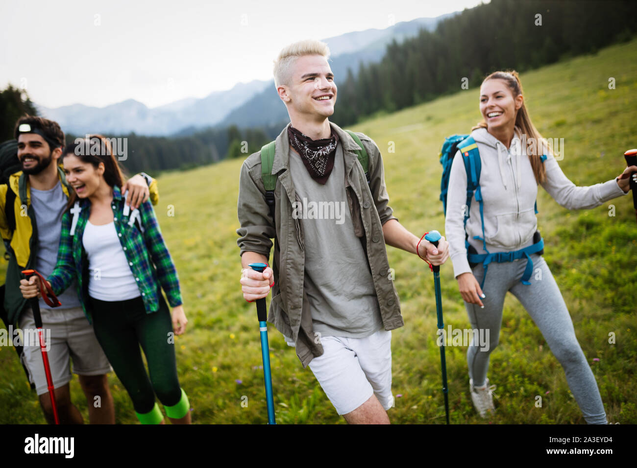 Group of people walking countryside hi-res stock photography and images ...