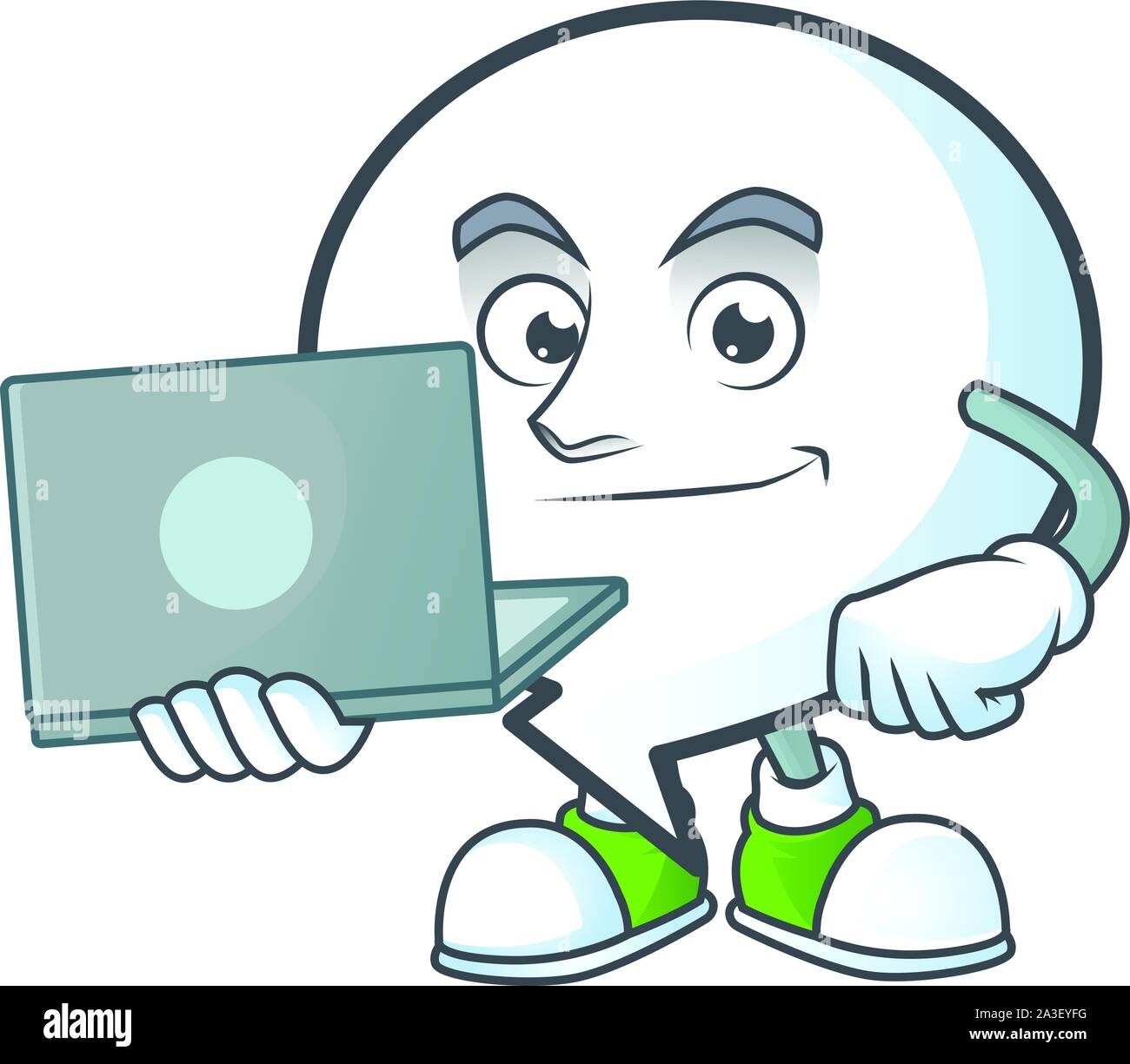 With laptop cartoon circle bubble for the text Stock Vector Image & Art ...