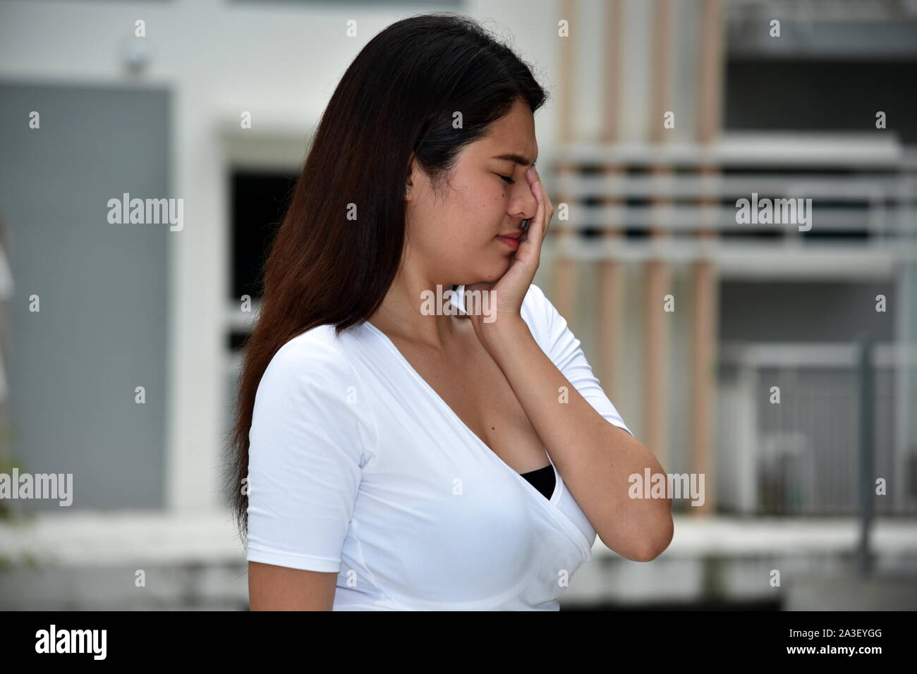 A Sad Adult Female Stock Photo - Alamy