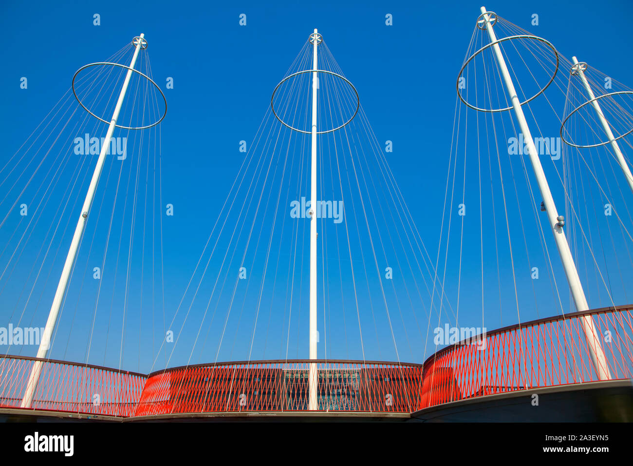 pedestrian Circle Bridge in Copenhagen Stock Photo - Alamy