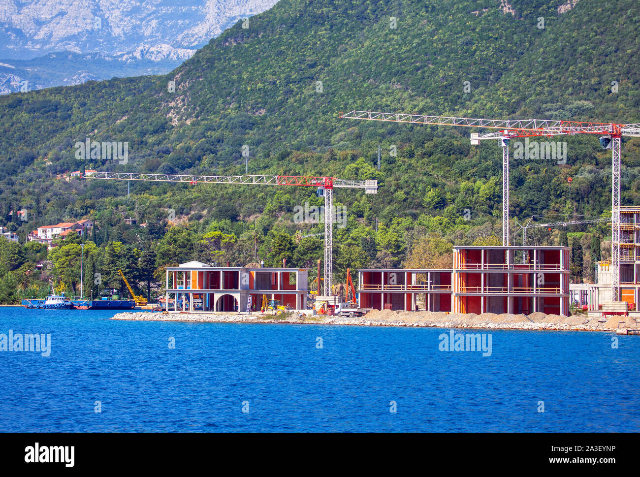 the construction of modern houses on the seashore Stock Photo - Alamy