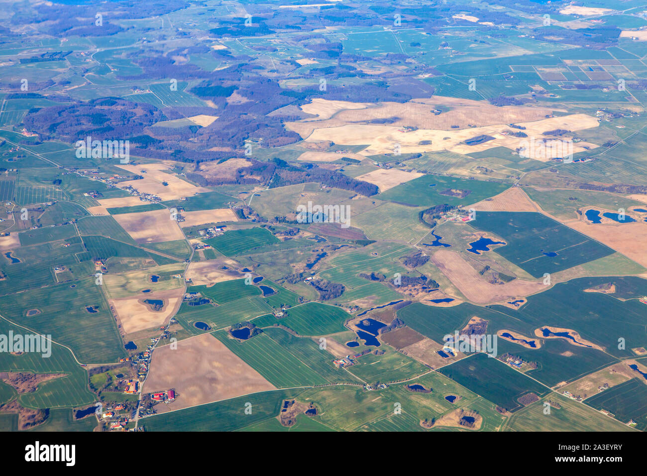 fields and ponds aerial view Stock Photo - Alamy