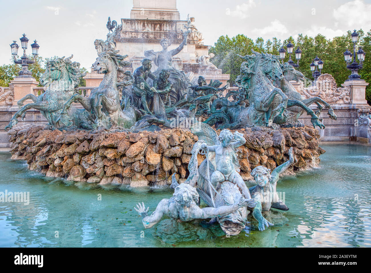 Fountain of Place Des Quinconces Bordeaux , France Stock Photo - Alamy