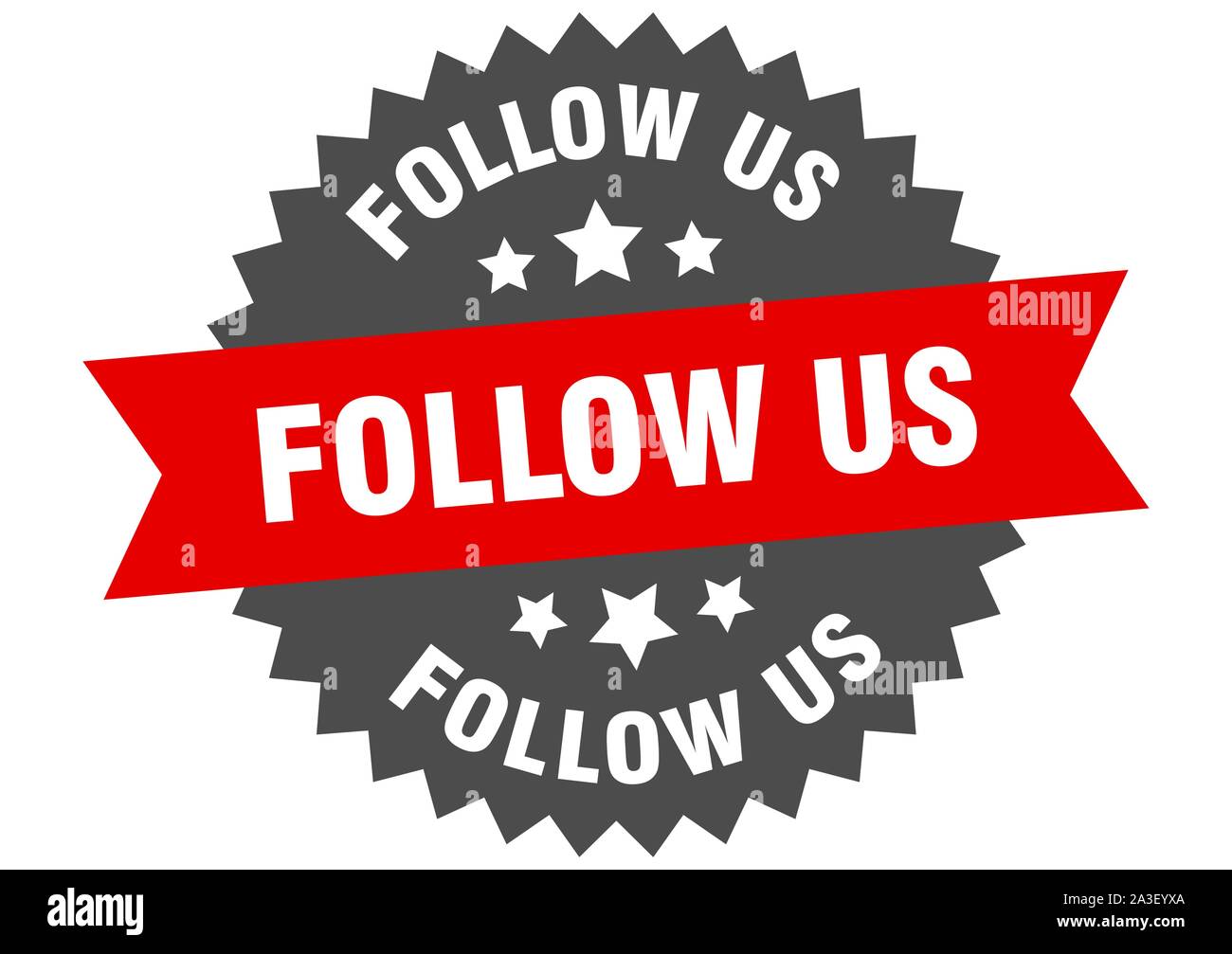 follow us sign. follow us red-black circular band label Stock Vector ...