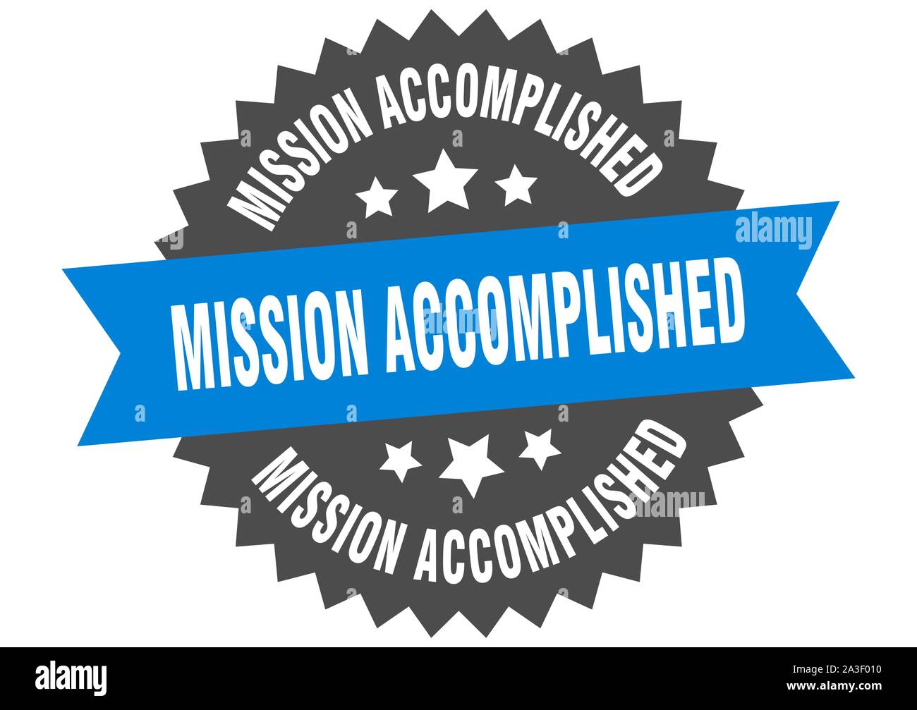 mission accomplished sign. mission accomplished blue-black circular ...