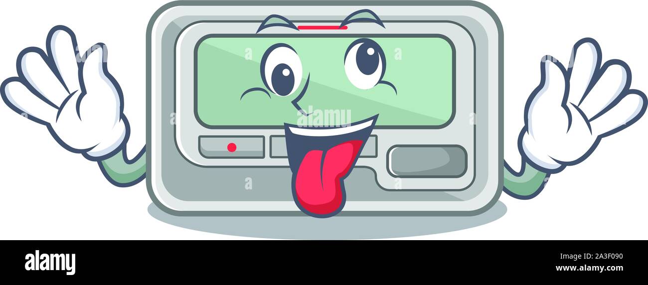 Crazy pager cartoon isolated with the character Stock Vector Image ...