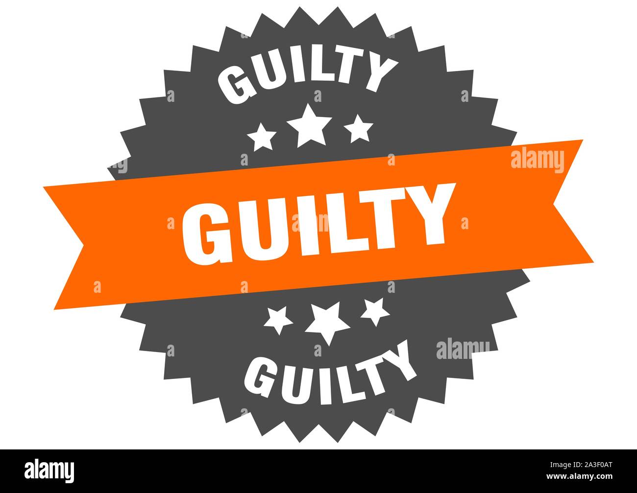 guilty sign. guilty orange-black circular band label Stock Vector Image ...