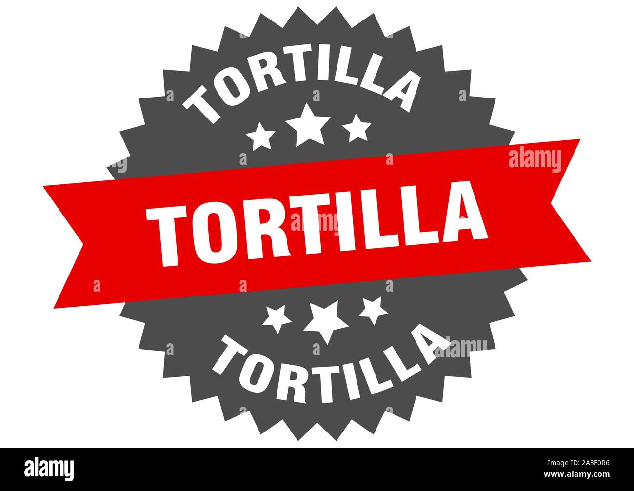 tortilla sign. tortilla red-black circular band label Stock Vector ...