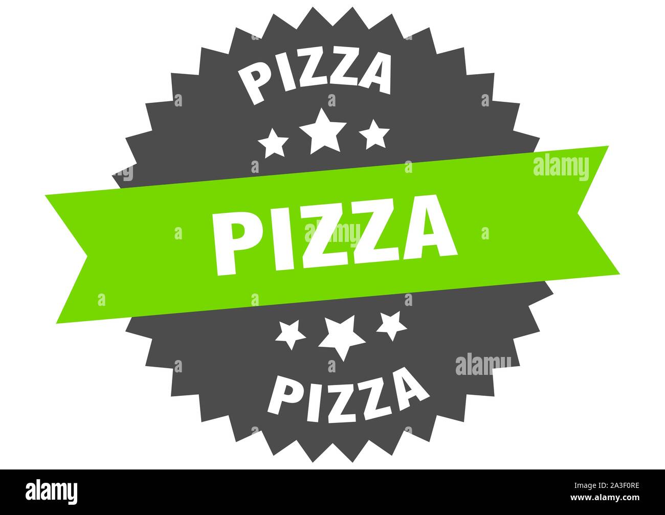 pizza sign. pizza green-black circular band label Stock Vector Image ...