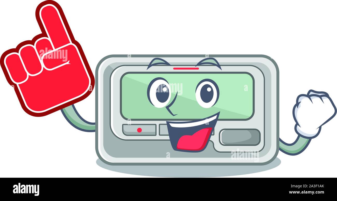 Foam finger pager cartoon isolated with the character Stock Vector ...
