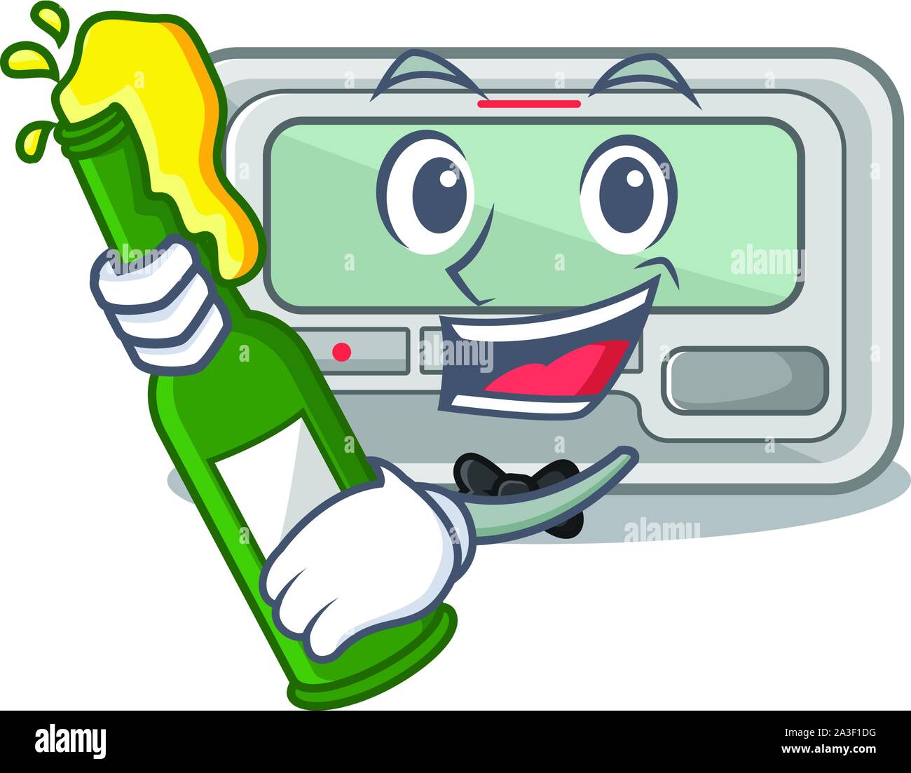 With beer pager cartoon isolated with the character Stock Vector Image ...