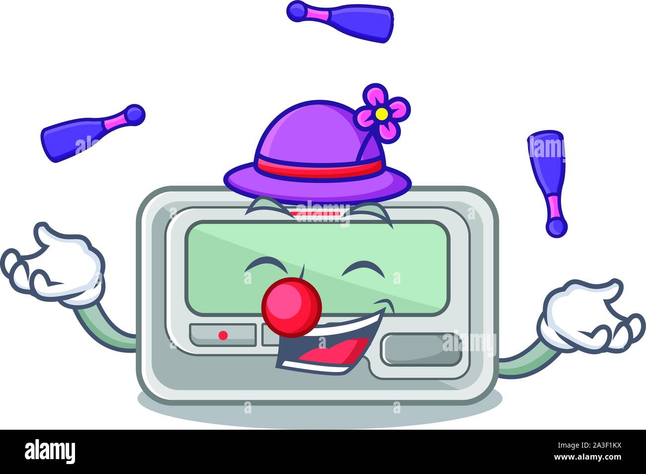 Juggling pager cartoon isolated with the character Stock Vector Image ...