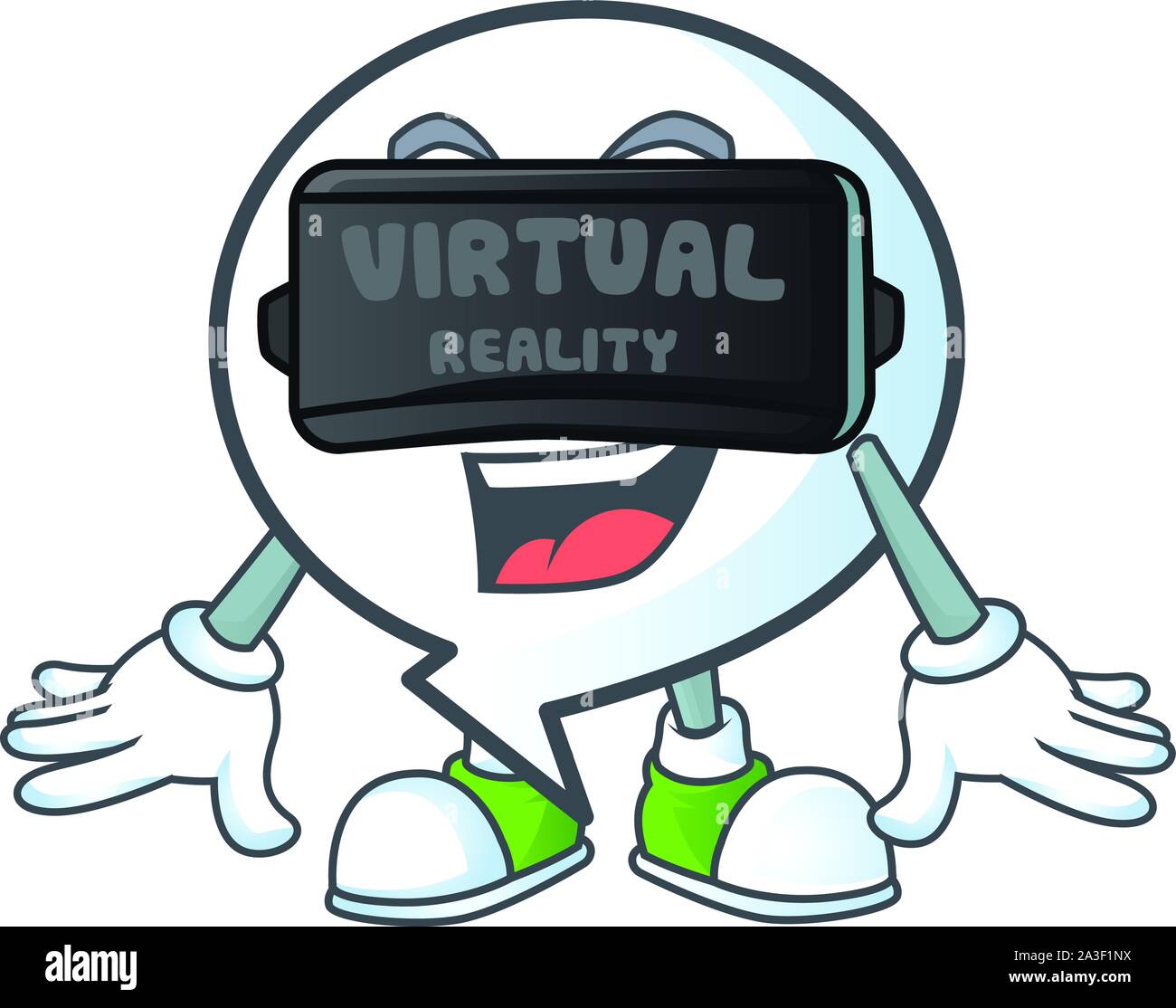 Virtual reality circle bubble isolated on white background Stock Vector ...