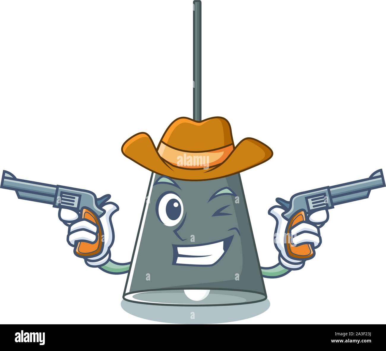 Cowboy pendant lamp cartoon with mascot shape Stock Vector Image & Art ...