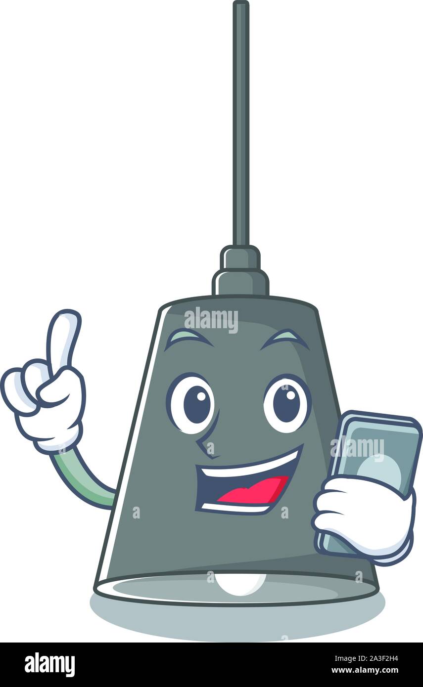 With phone pendant lamp cartoon with mascot shape Stock Vector Image ...