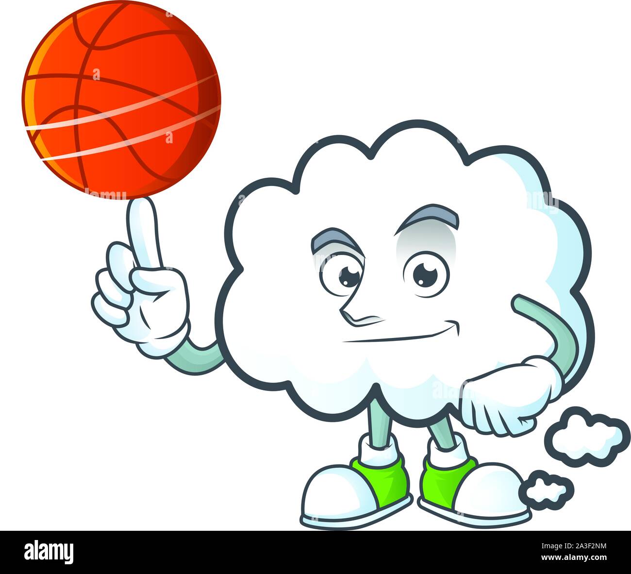 With basketball cloud bubble cartoon mascot a shape Stock Vector Image ...