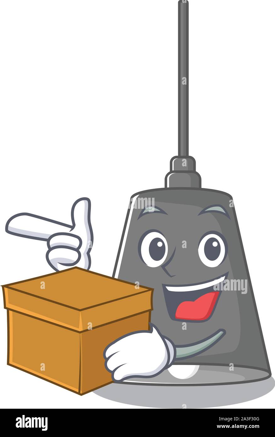 With box pendant lamp stuck to cartoon wall Stock Vector Image & Art ...