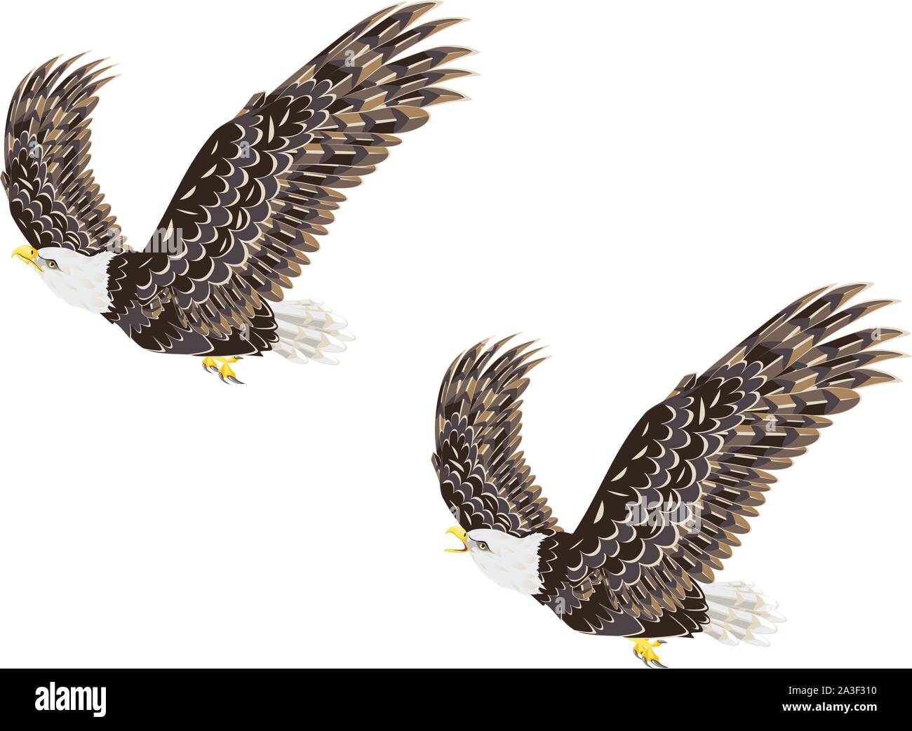 Cartoon stylized bald eagle decorative design illustration Stock Vector ...