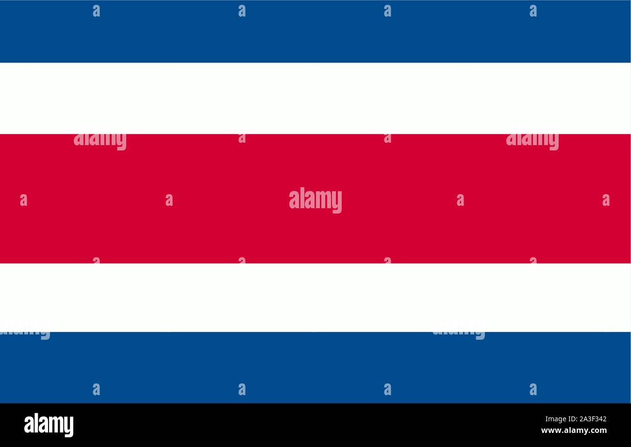 Costa Rican national official flag. Patriotic symbol, banner, element ...