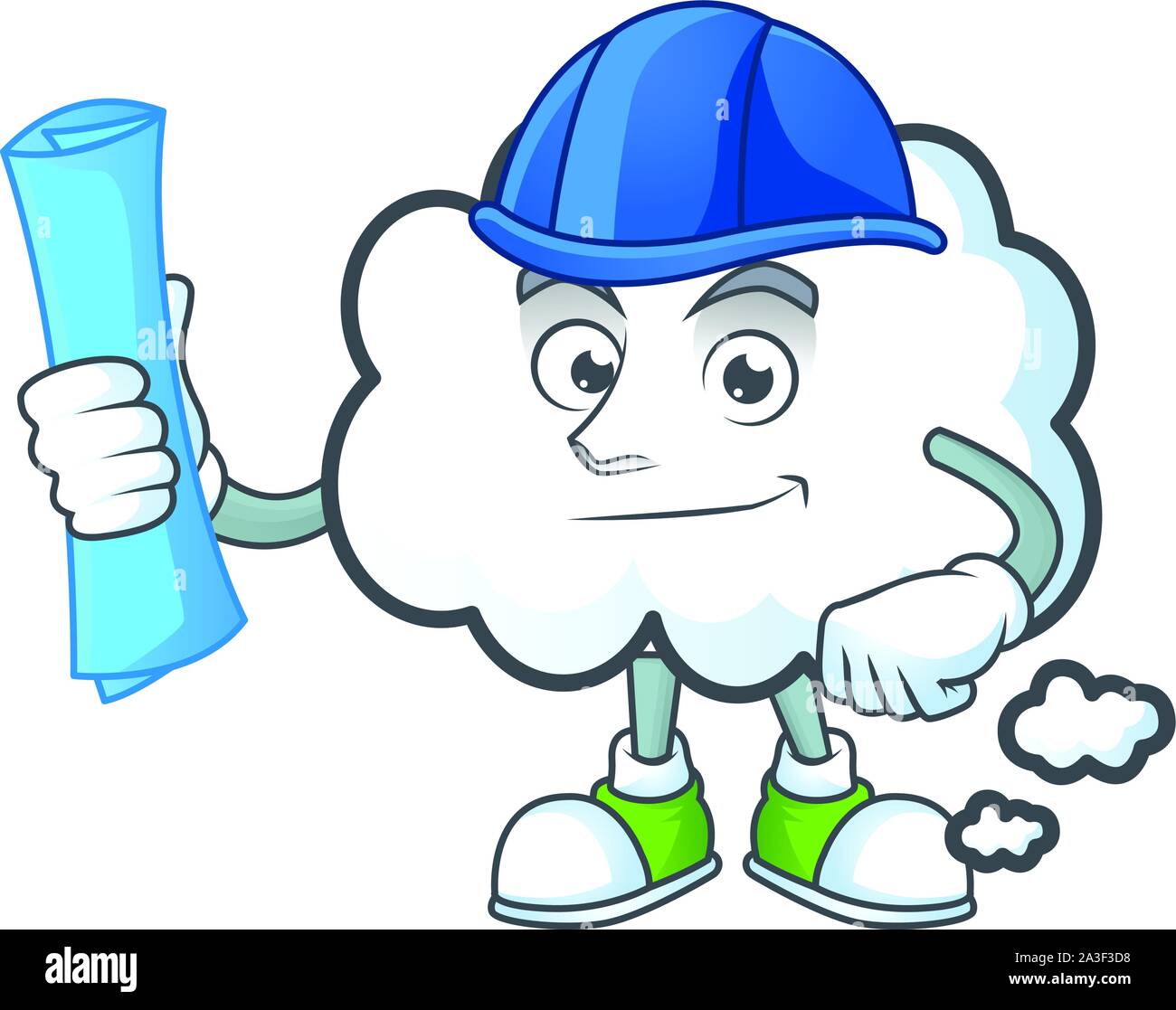 Architect cloud bubble with cartoon character style Stock Vector Image ...