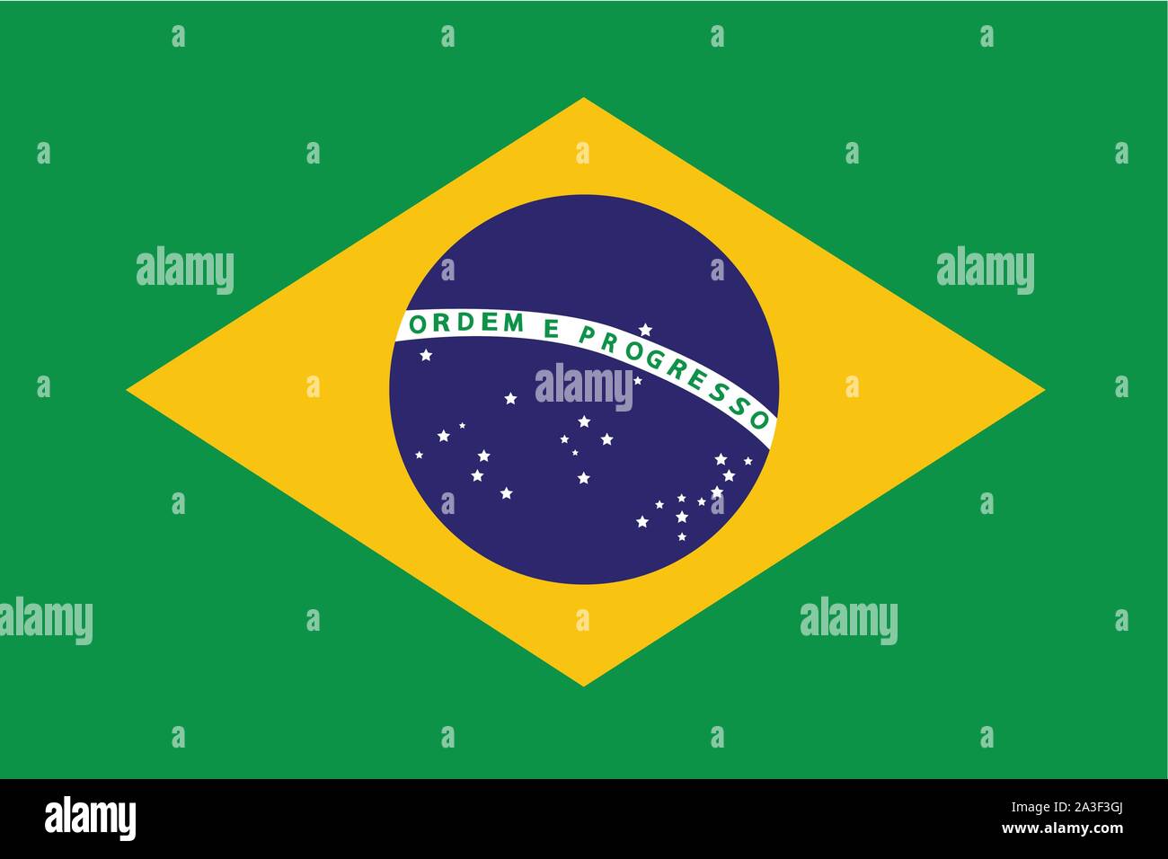 Simple flag of Brazil. Brazilian flag. Correct size, proportion, colors ...