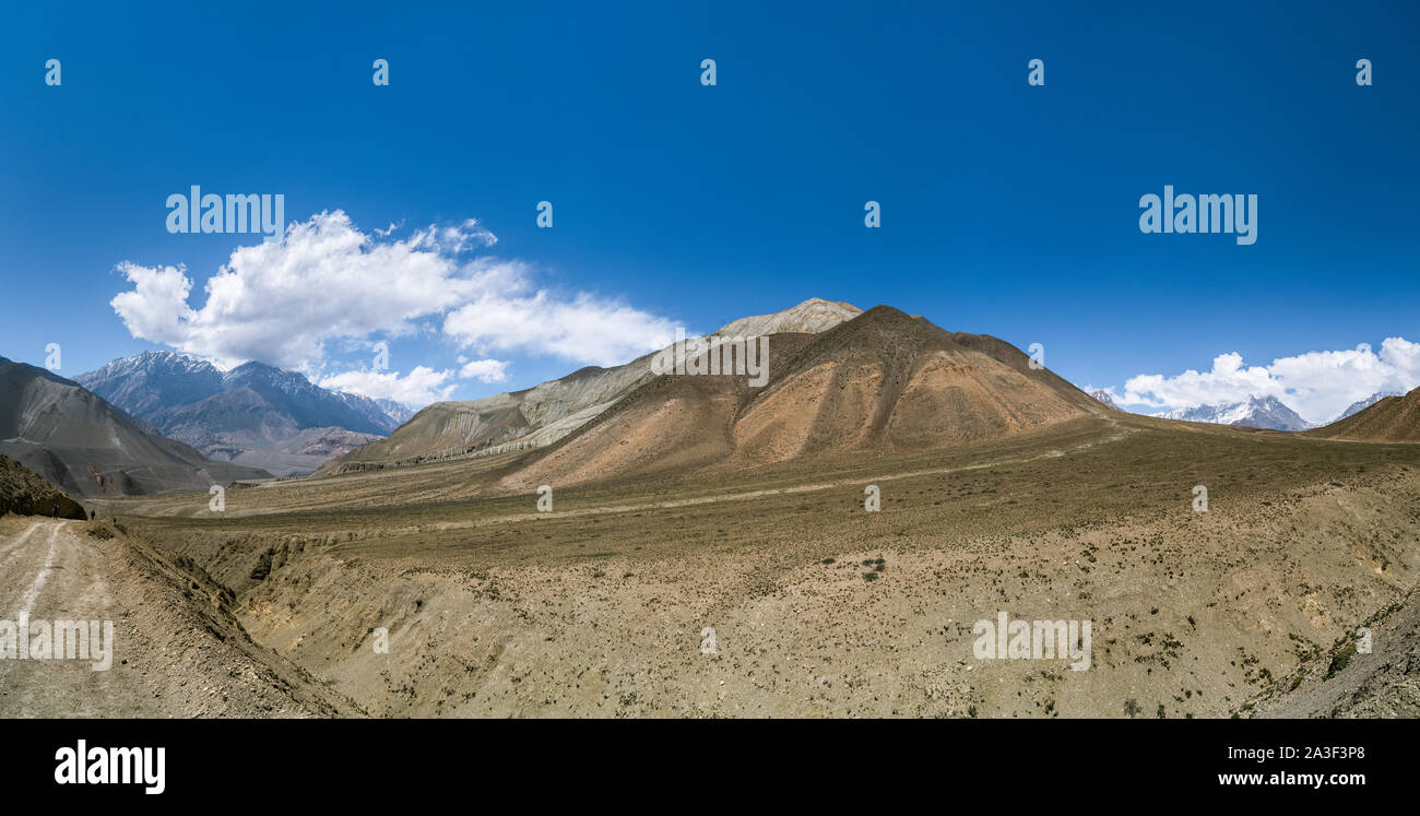 Panoramic landscape in Upper Mustang, Nepal Stock Photo - Alamy