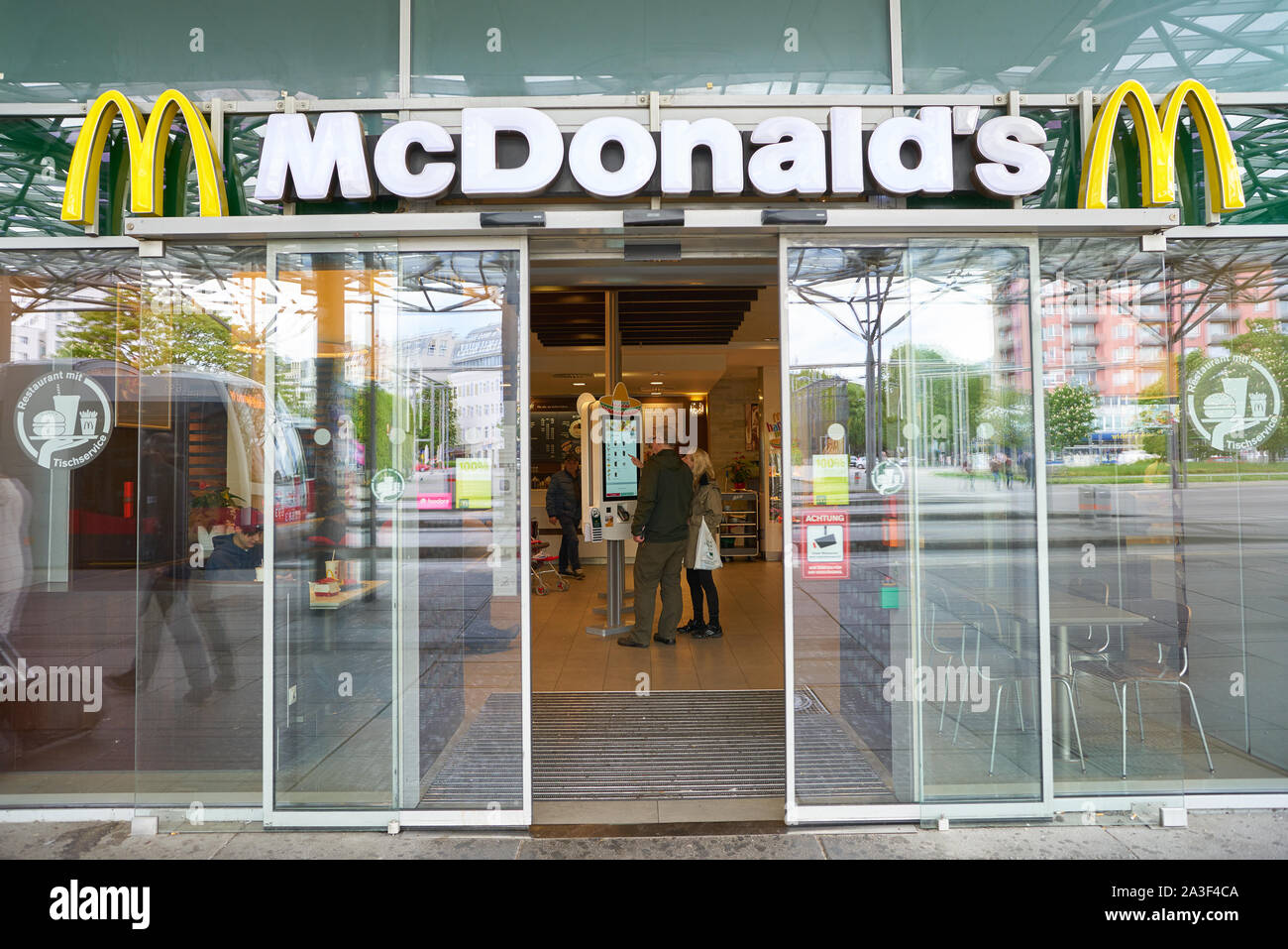 VIENNA, AUSTRIA - CIRCA MAY, 2019: entrance to McDonald's restaurant in ...