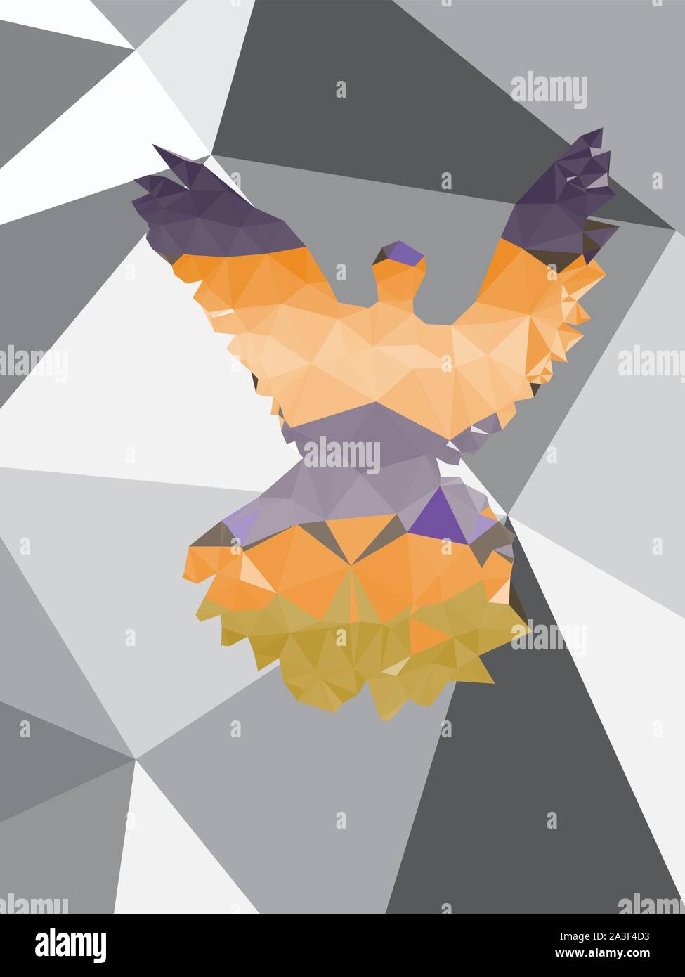 Modern polygonal illustration of a flying bird, pigeon Stock Vector ...