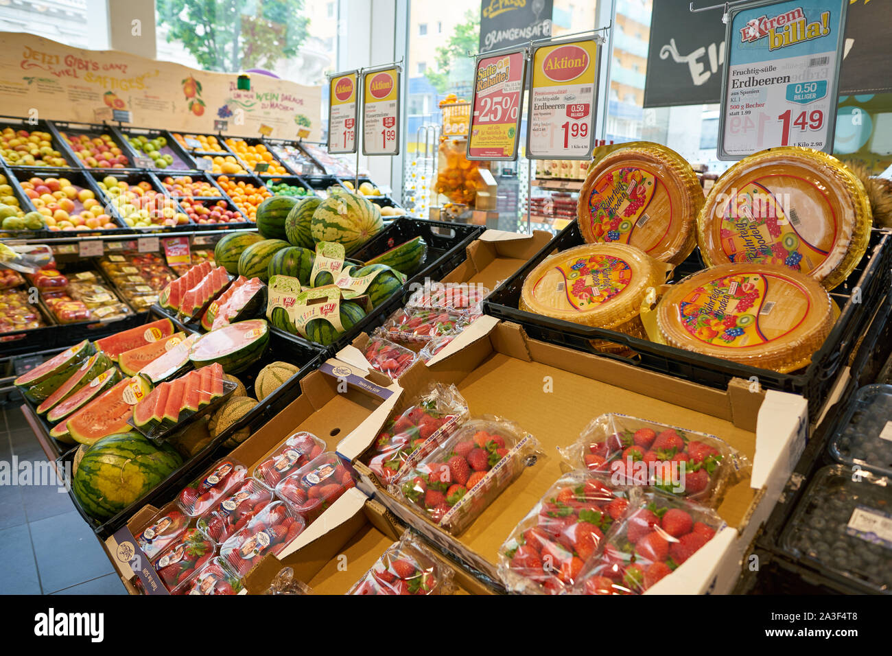 VIENNA, AUSTRIA - CIRCA MAY, 2019: interior shot of a grocery store in ...