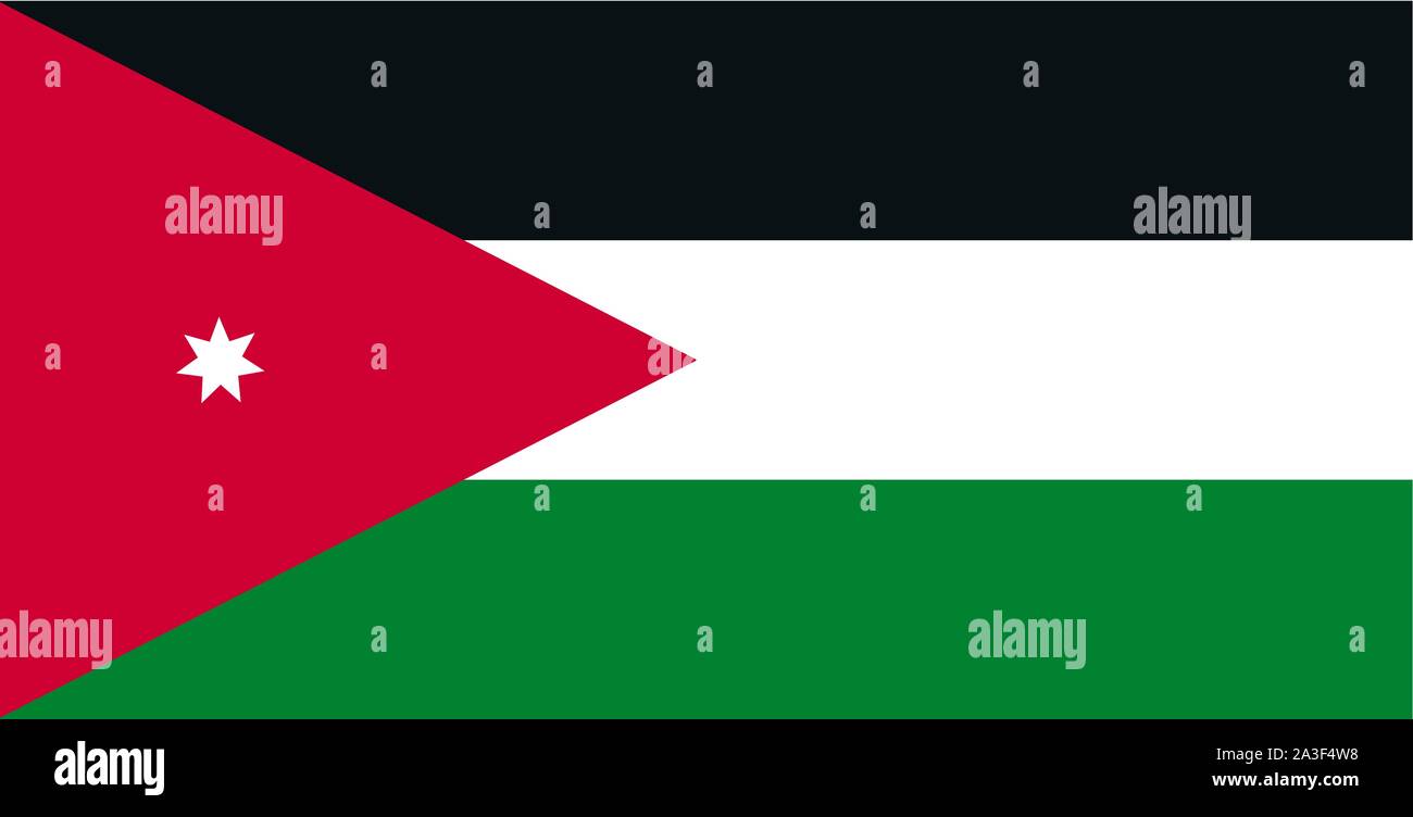 Jordan flag, official colors and proportion correctly. National Jordan ...