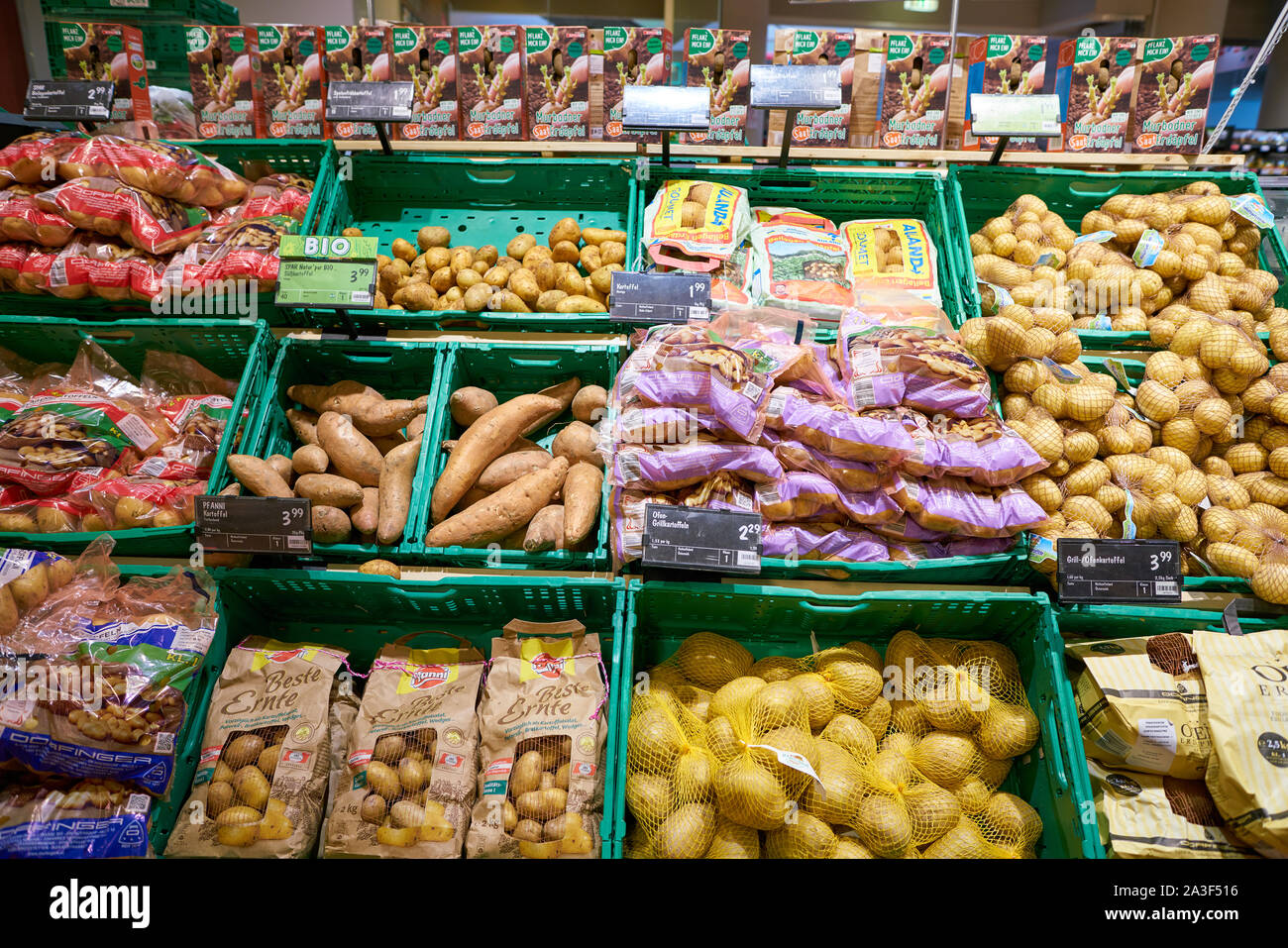 VIENNA, AUSTRIA - CIRCA MAY, 2019: interior shot of InterSPAR store in ...