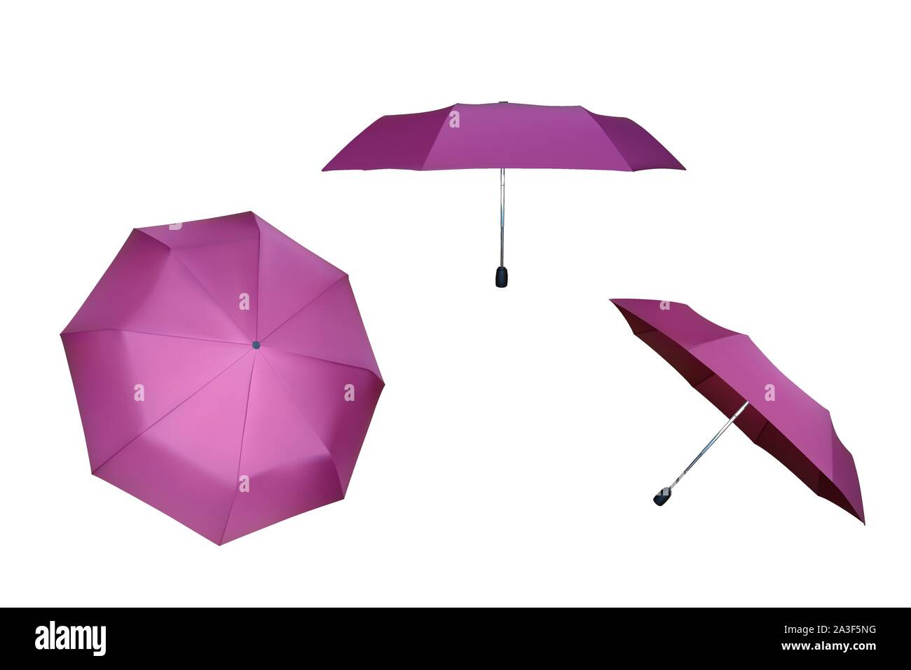 Set of pink umbrellas. Vector illustration. Protection from rain Stock ...