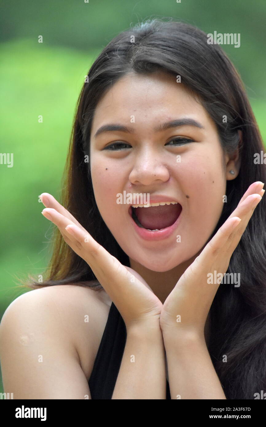A Surprised Beautiful Person Stock Photo - Alamy