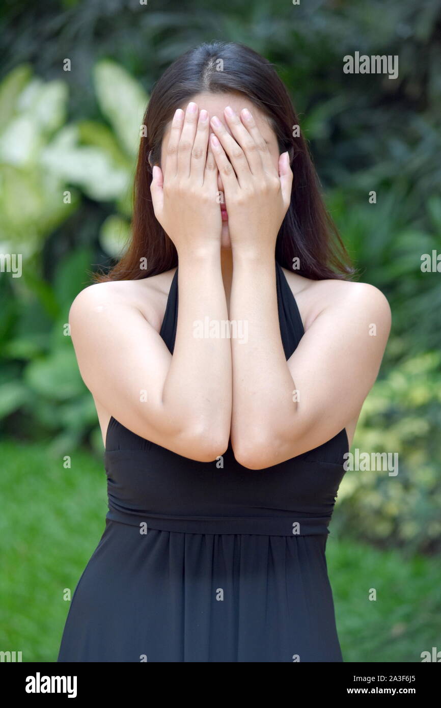 A Beautiful Asian Female And Disappointment Stock Photo - Alamy