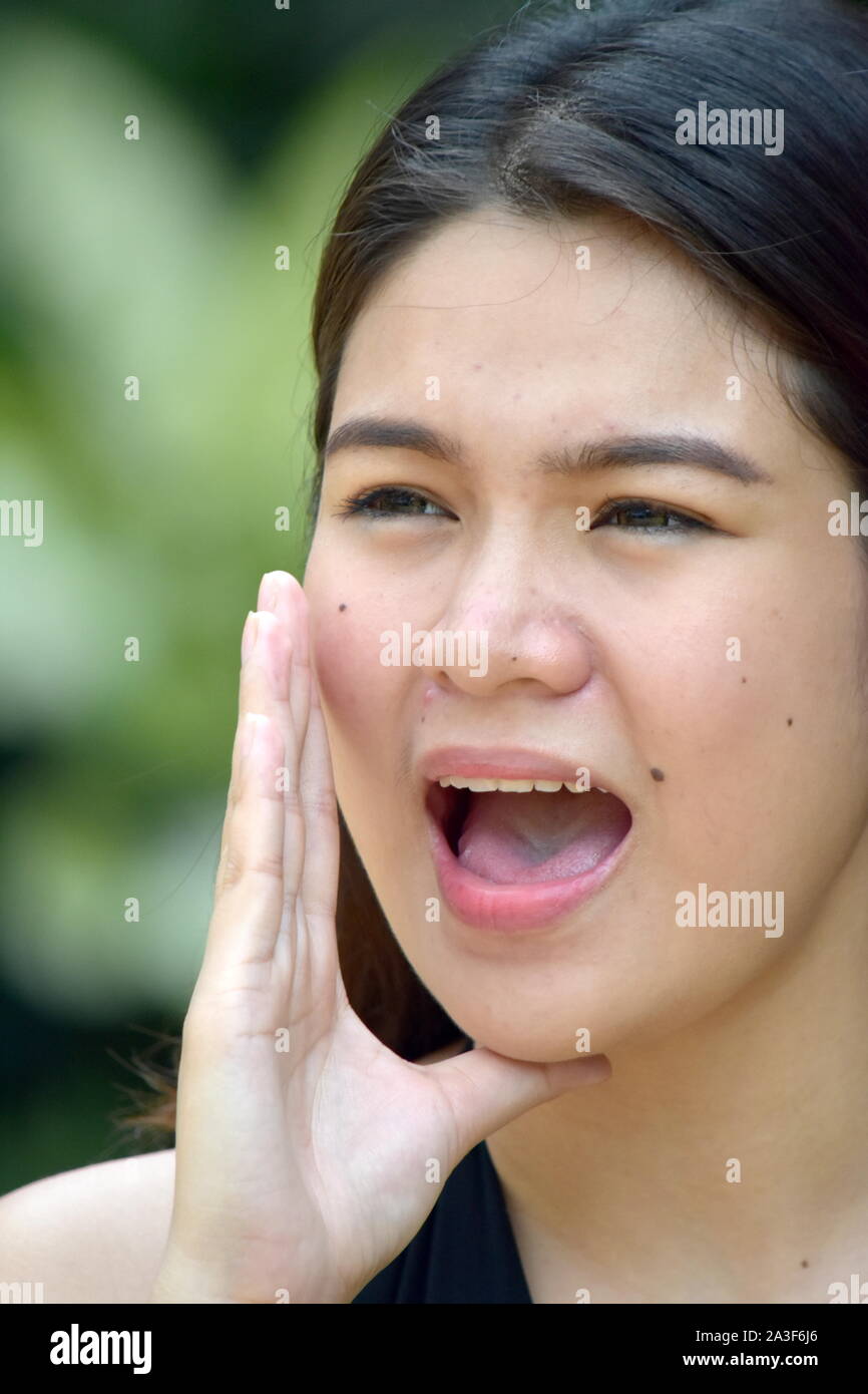 Emotional woman talking hi-res stock photography and images - Alamy