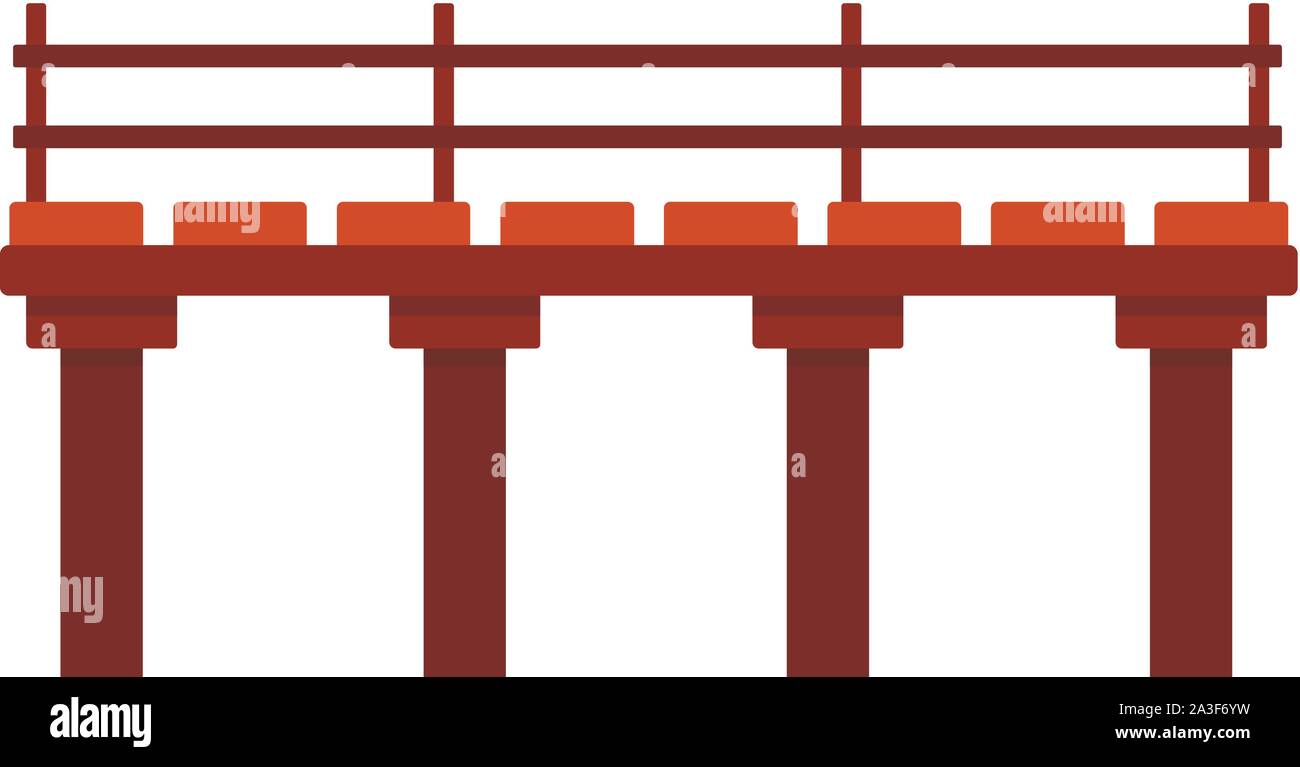 River bridge icon. Flat illustration of river bridge vector icon for ...