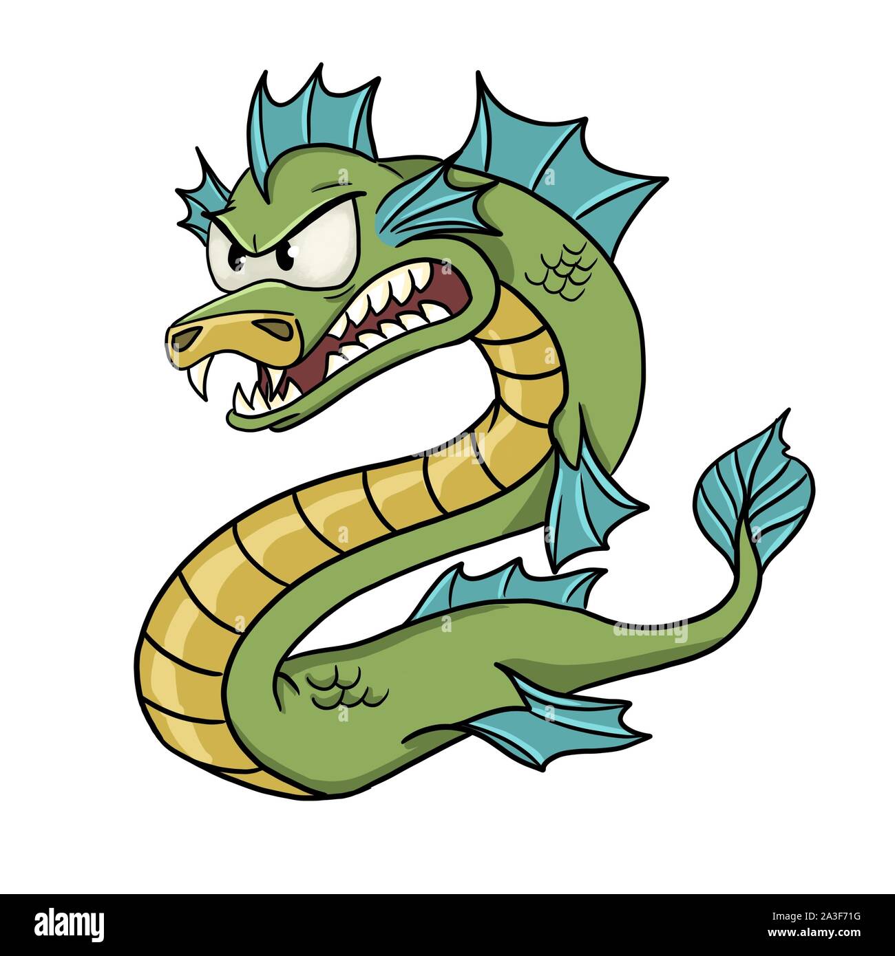 a snarling dragon illustration original mascot character illustration ...