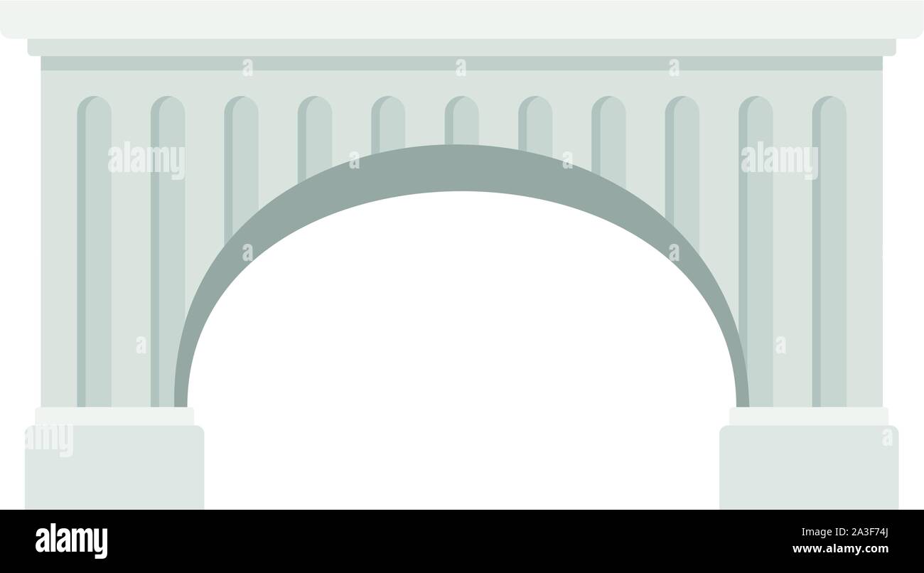 Ancient bridge icon. Flat illustration of ancient bridge vector icon ...