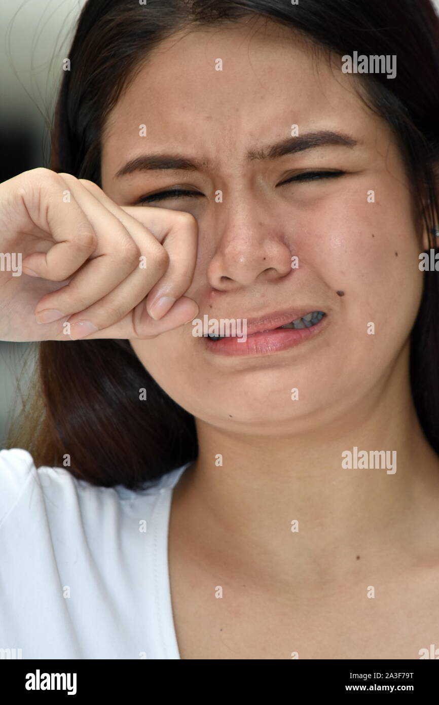 A Crying Beautiful Asian Female Stock Photo - Alamy