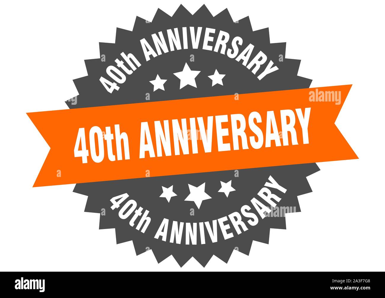 40th anniversary sign. 40th anniversary orange-black circular band ...