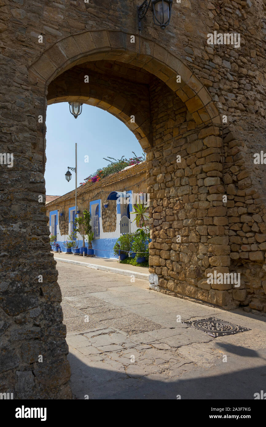 Gateway to the ancient medina of Asilah, north of Morocco Stock Photo ...