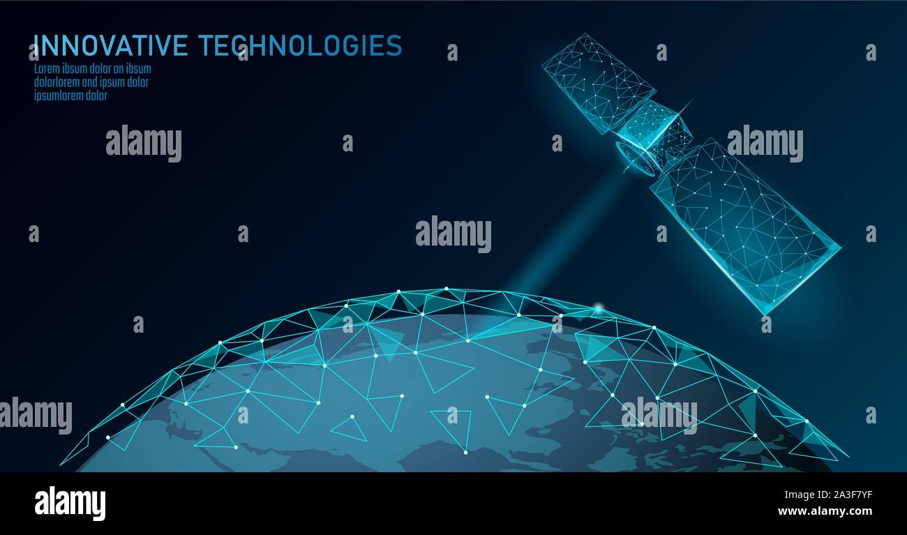 Telecommunication defense satellite in space. Orbital sputnik receiver ...