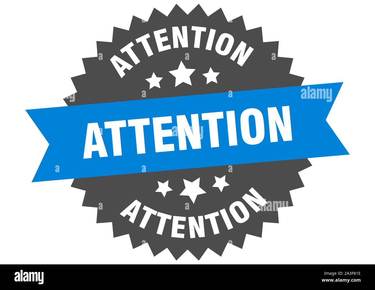 attention sign. attention blue-black circular band label Stock Vector ...