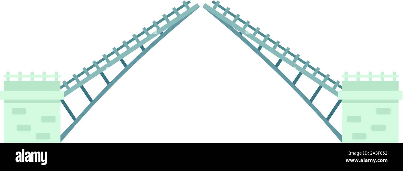 Swing bridge icon. Flat illustration of swing bridge vector icon for ...