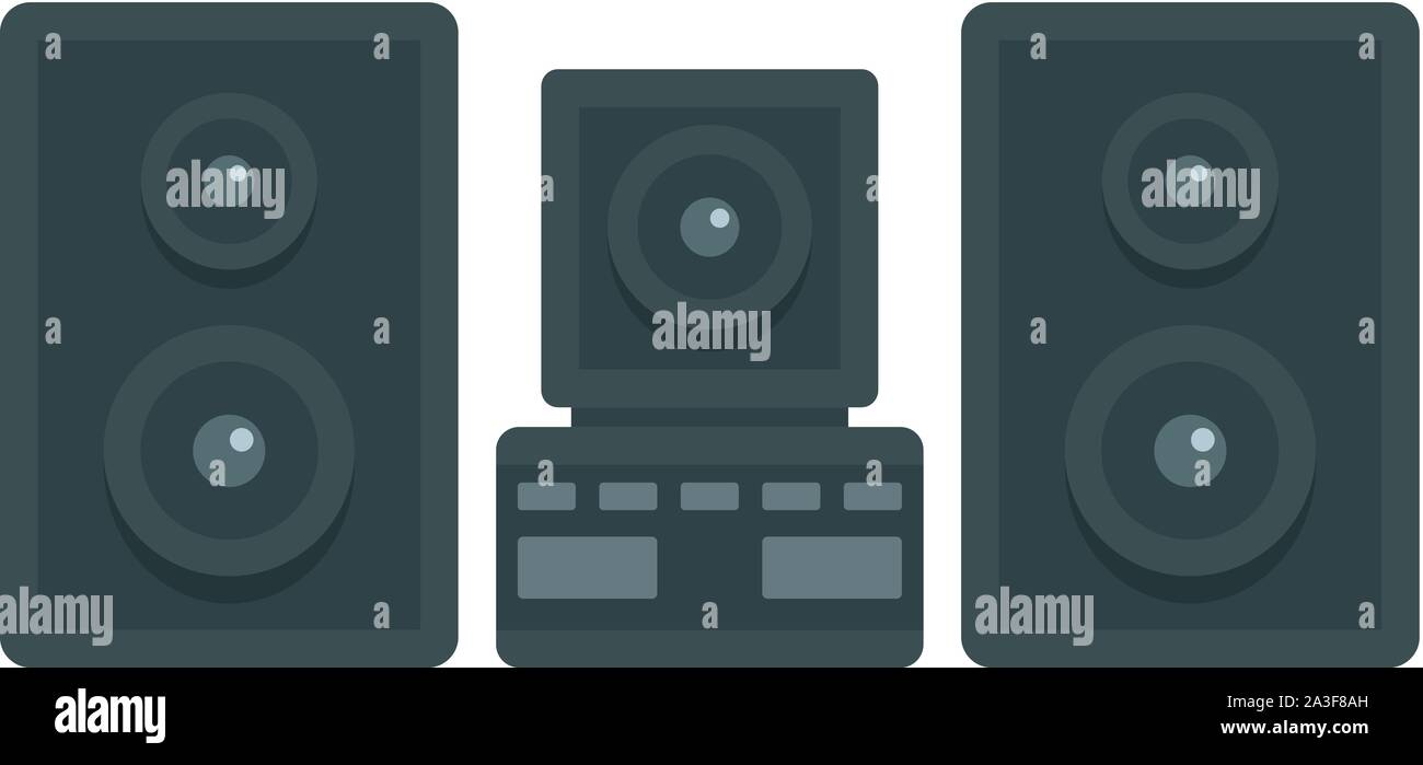 Stereo system icon. Flat illustration of stereo system vector icon for ...