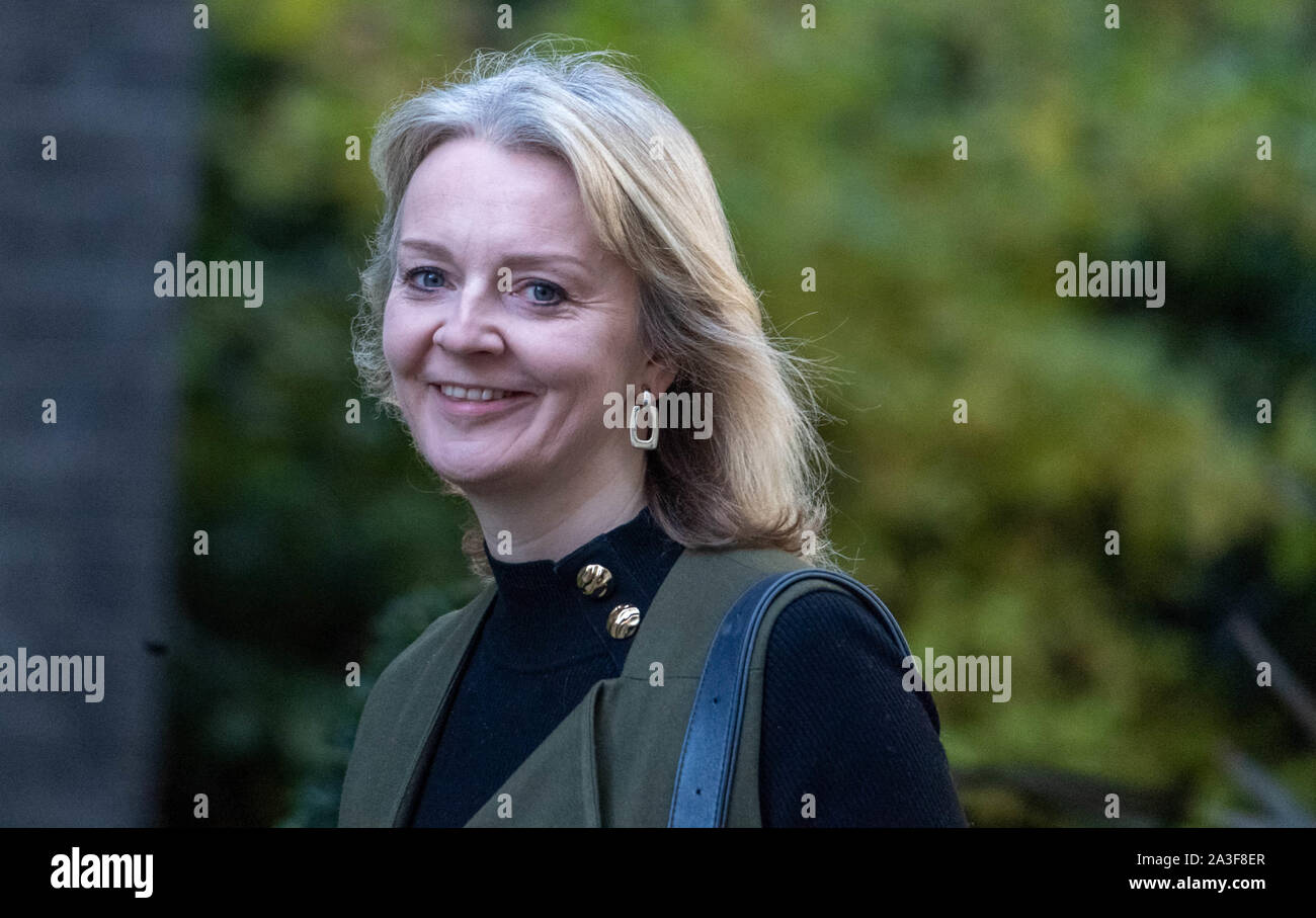 London UK 8th Oct. 2019, Elizabeth Truss MP PC International Trade ...