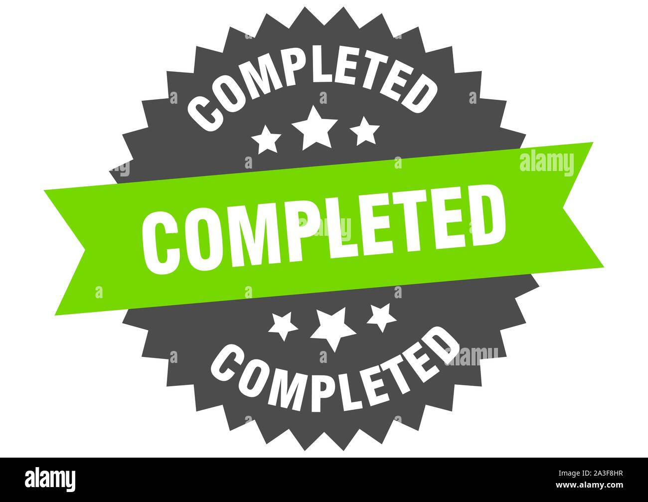 Completed badge green hi-res stock photography and images - Alamy