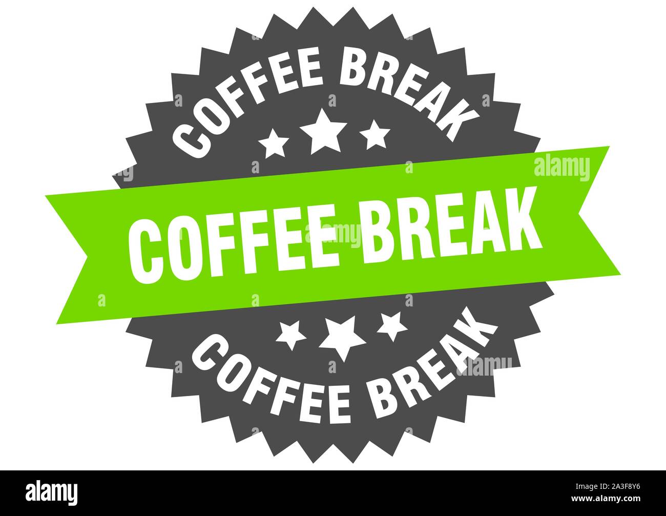 coffee break sign. coffee break green-black circular band label Stock ...