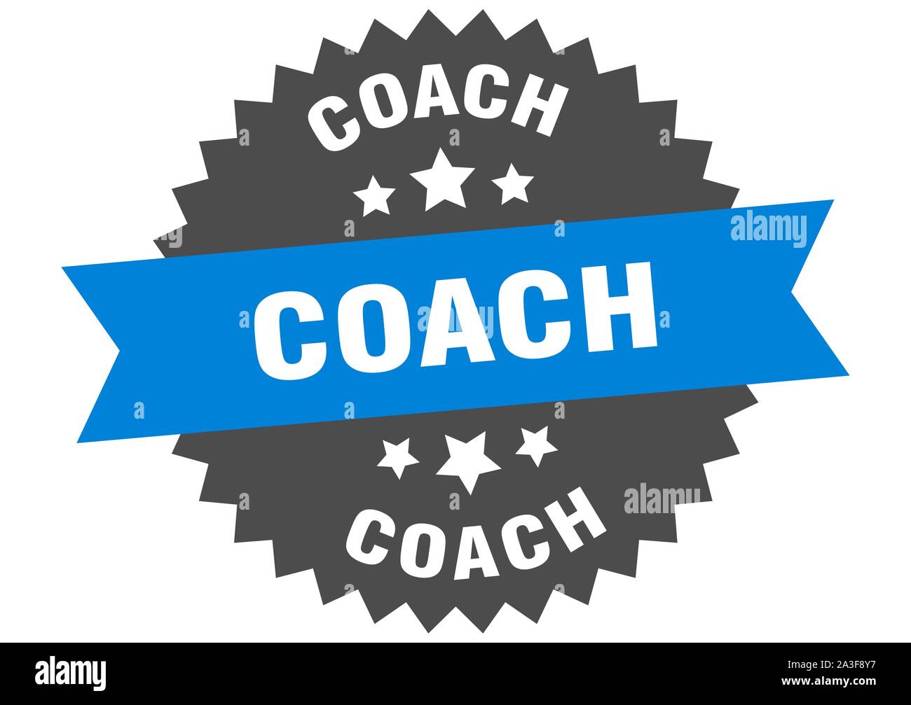 coach sign. coach blue-black circular band label Stock Vector Image ...